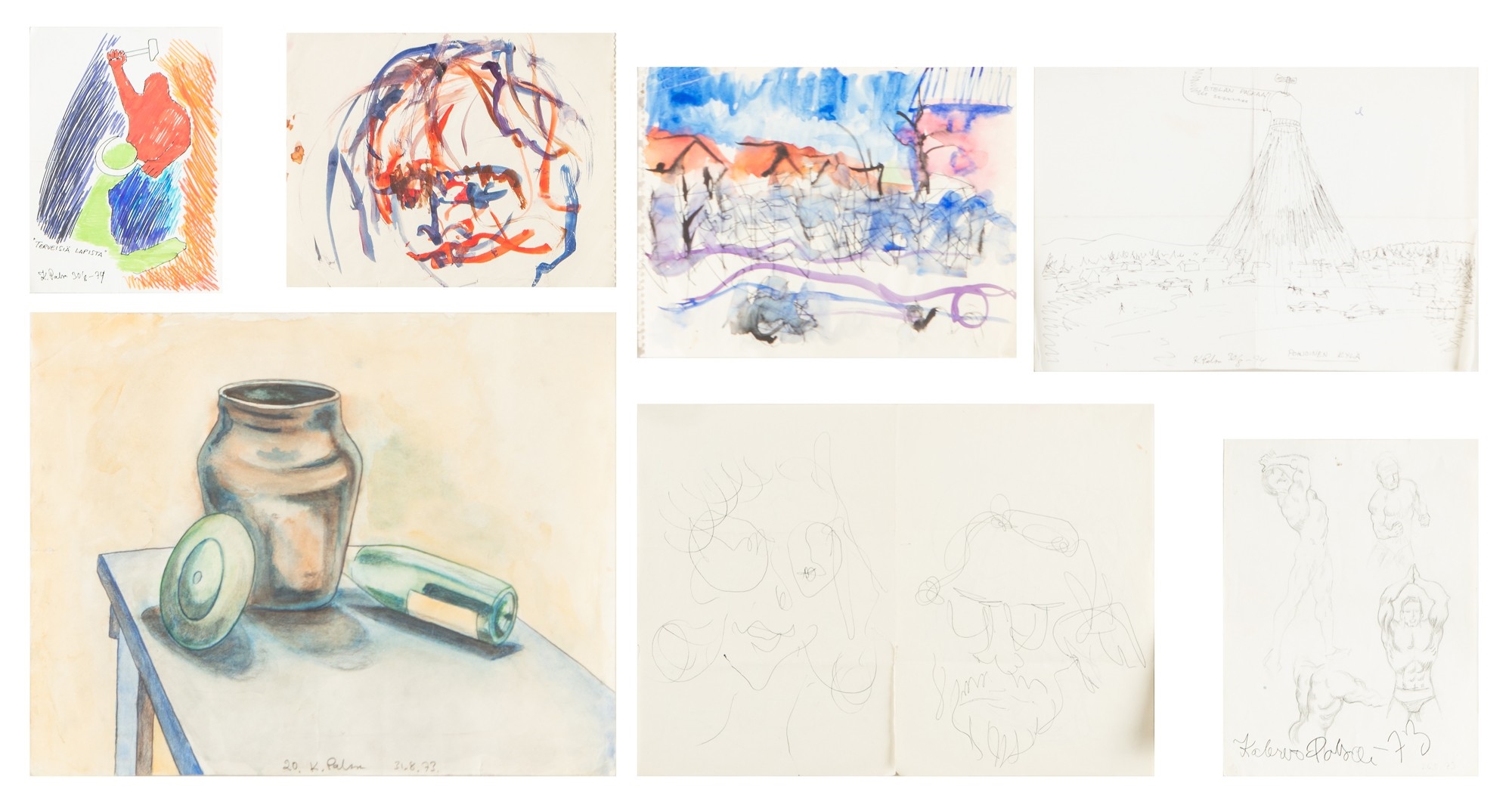 Kalervo Palsa | Set of seven drawings and sketches | MutualArt