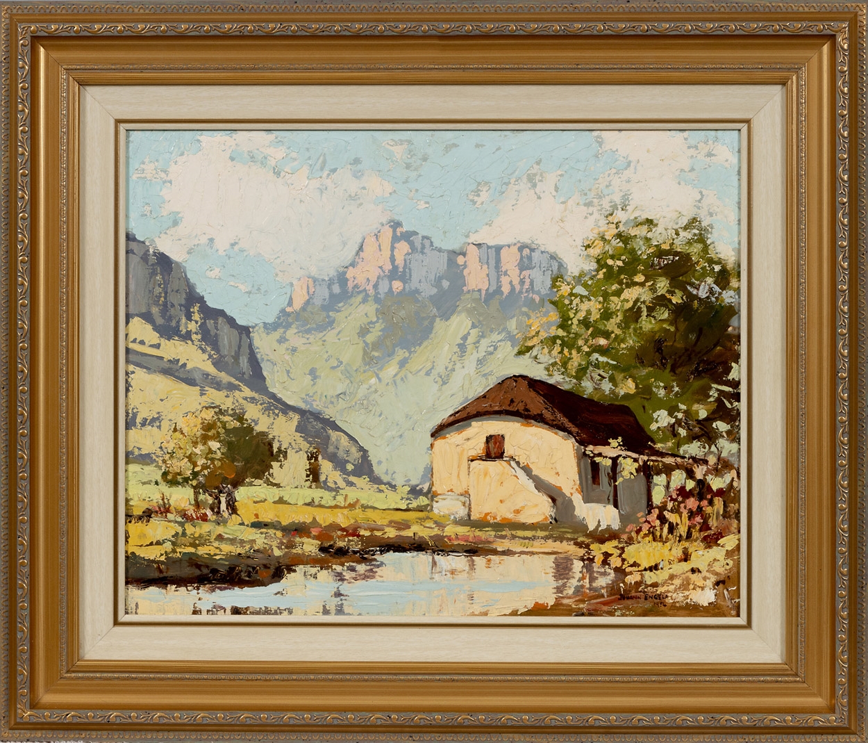 Johan Engela | cottages in landscape (1954) | MutualArt