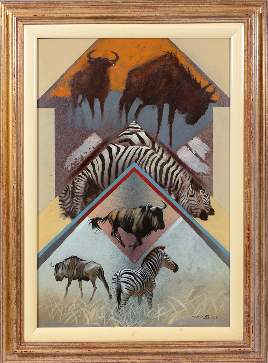 Mark Enslin | zebra and buffalo (1991) | MutualArt