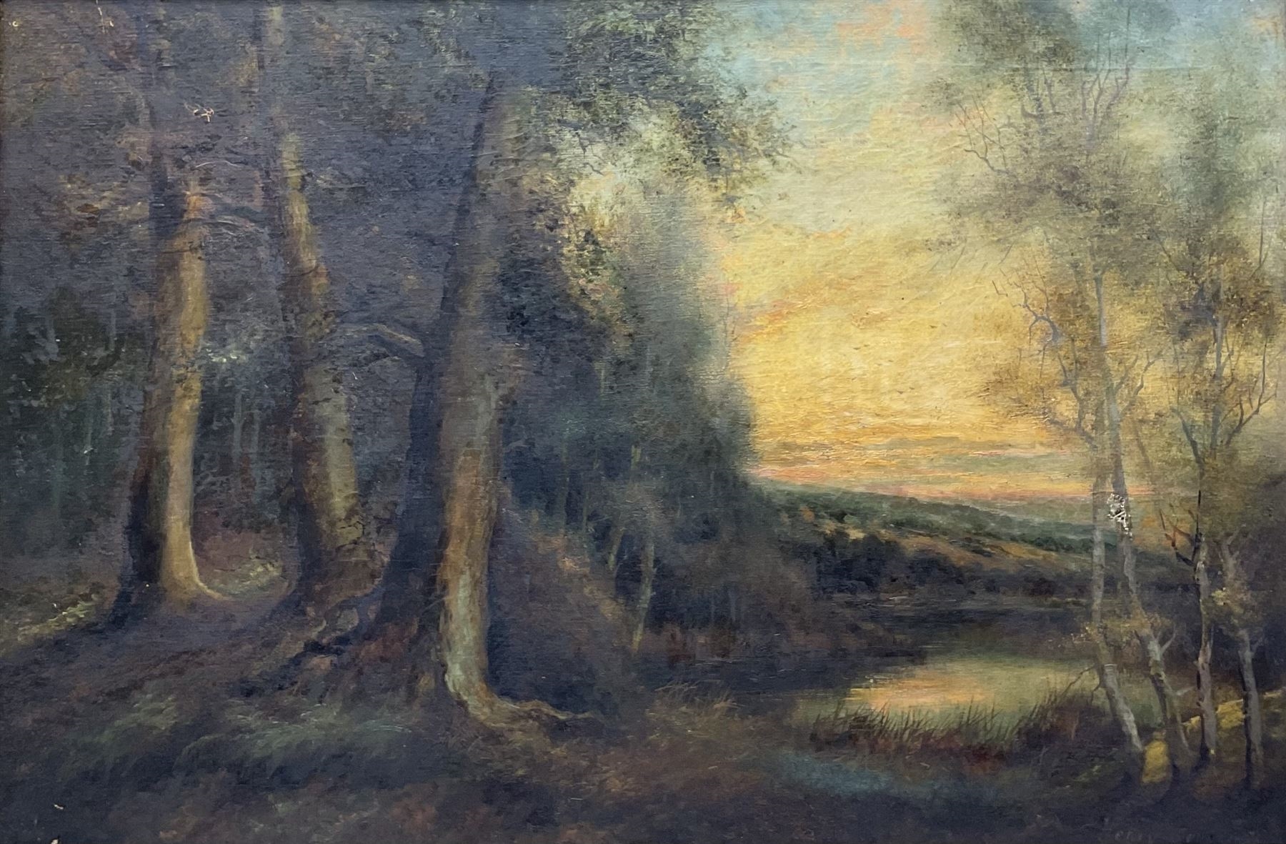 Henry Cooper | Sunset River Landscape with Forest | MutualArt