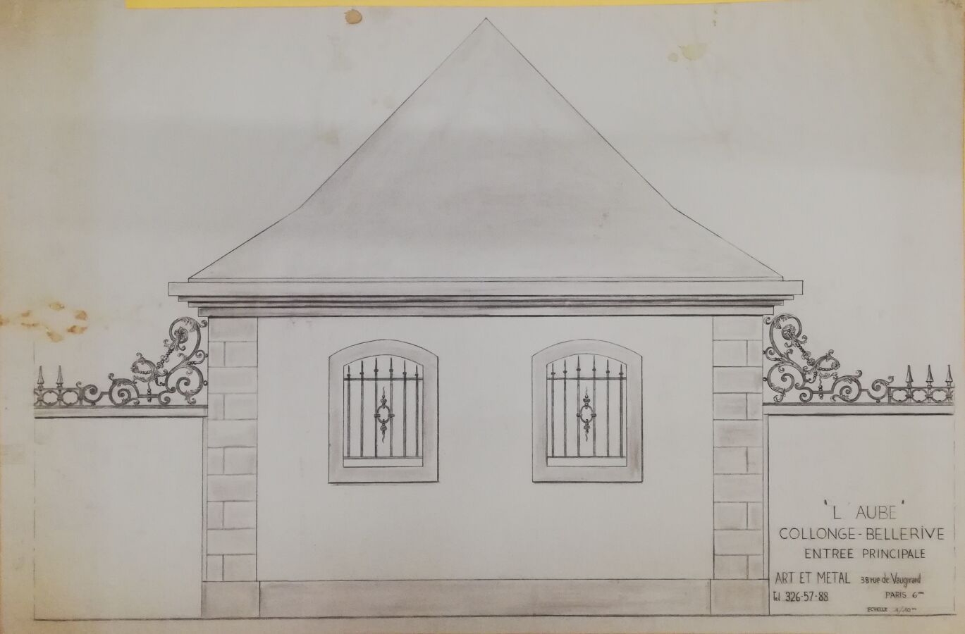 Gilbert Poillerat | Main entrance Preparatory drawing | MutualArt