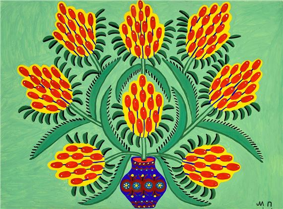 Maria Prymachenko | Grown flowers in a small pot delight little ...