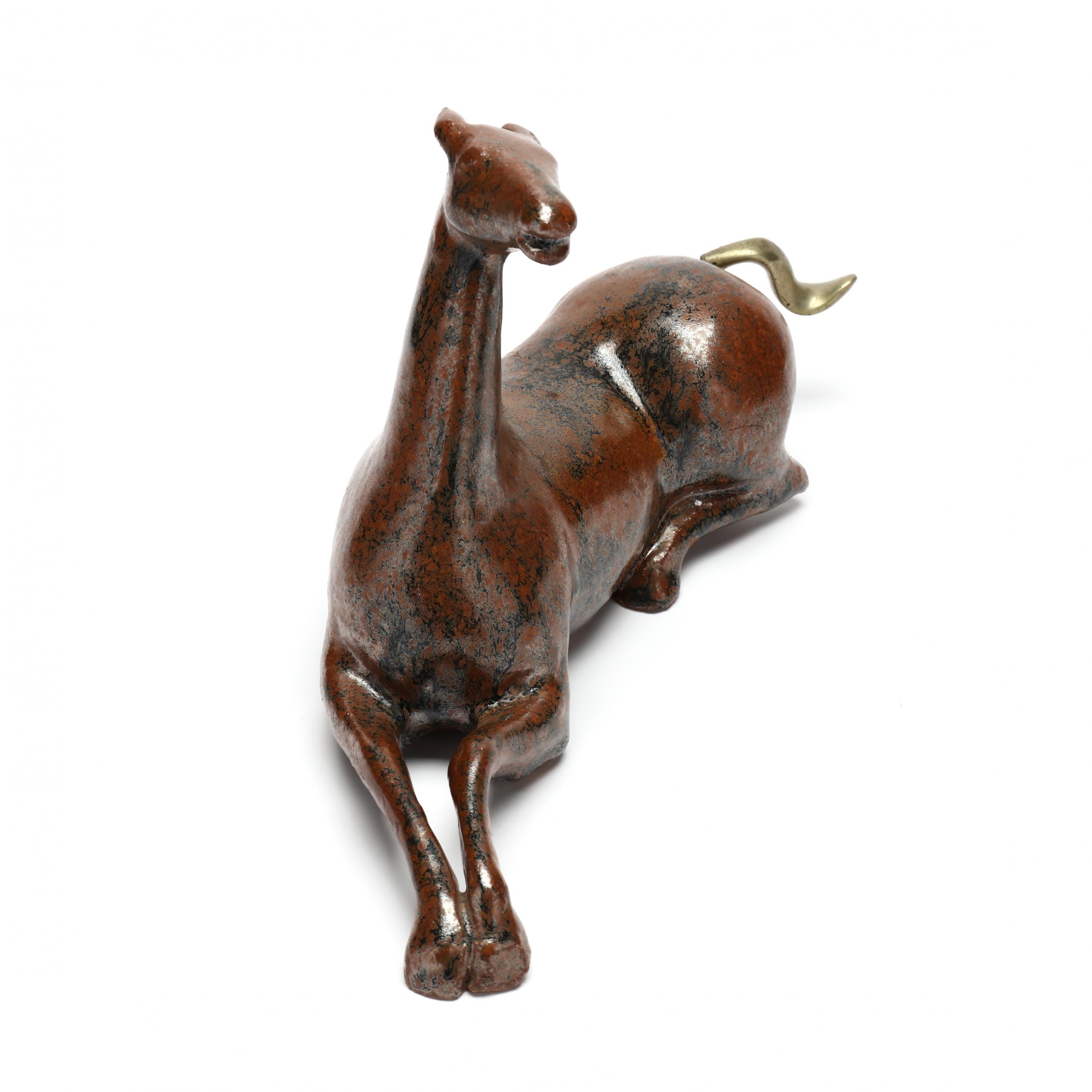 Loet Vanderveen | Ceramic and Bronze Recumbent Horse | MutualArt
