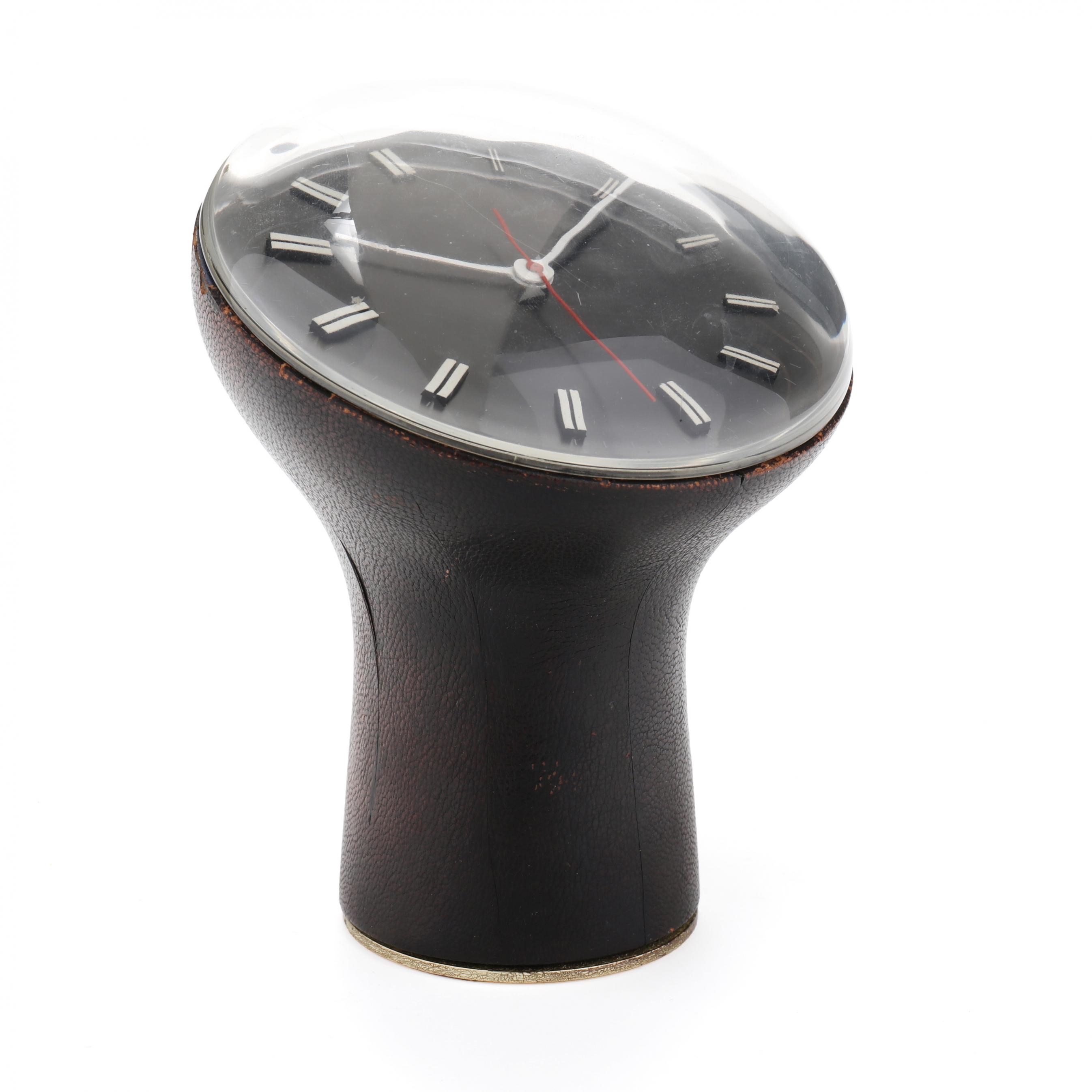 Angelo Mangiarotti | Secticon Leather Table Clock | MutualArt