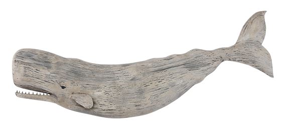 Roger Mitchell | ROGER MITCHELL CARVED WOODEN WHITE WHALE | MutualArt