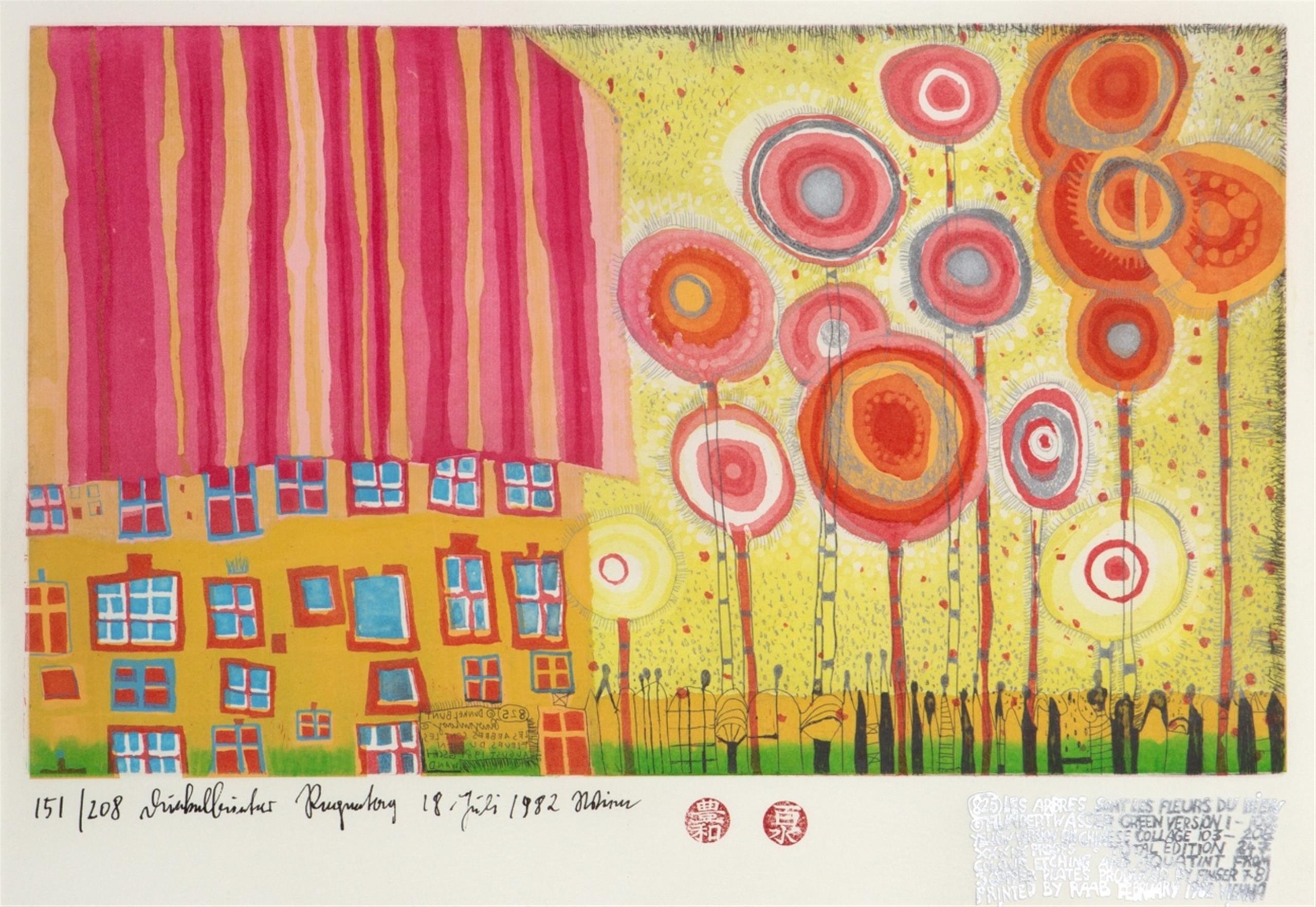 Friedensreich Hundertwasser | THE TREES ARE THE FLOWERS OF GOOD (1982 ...
