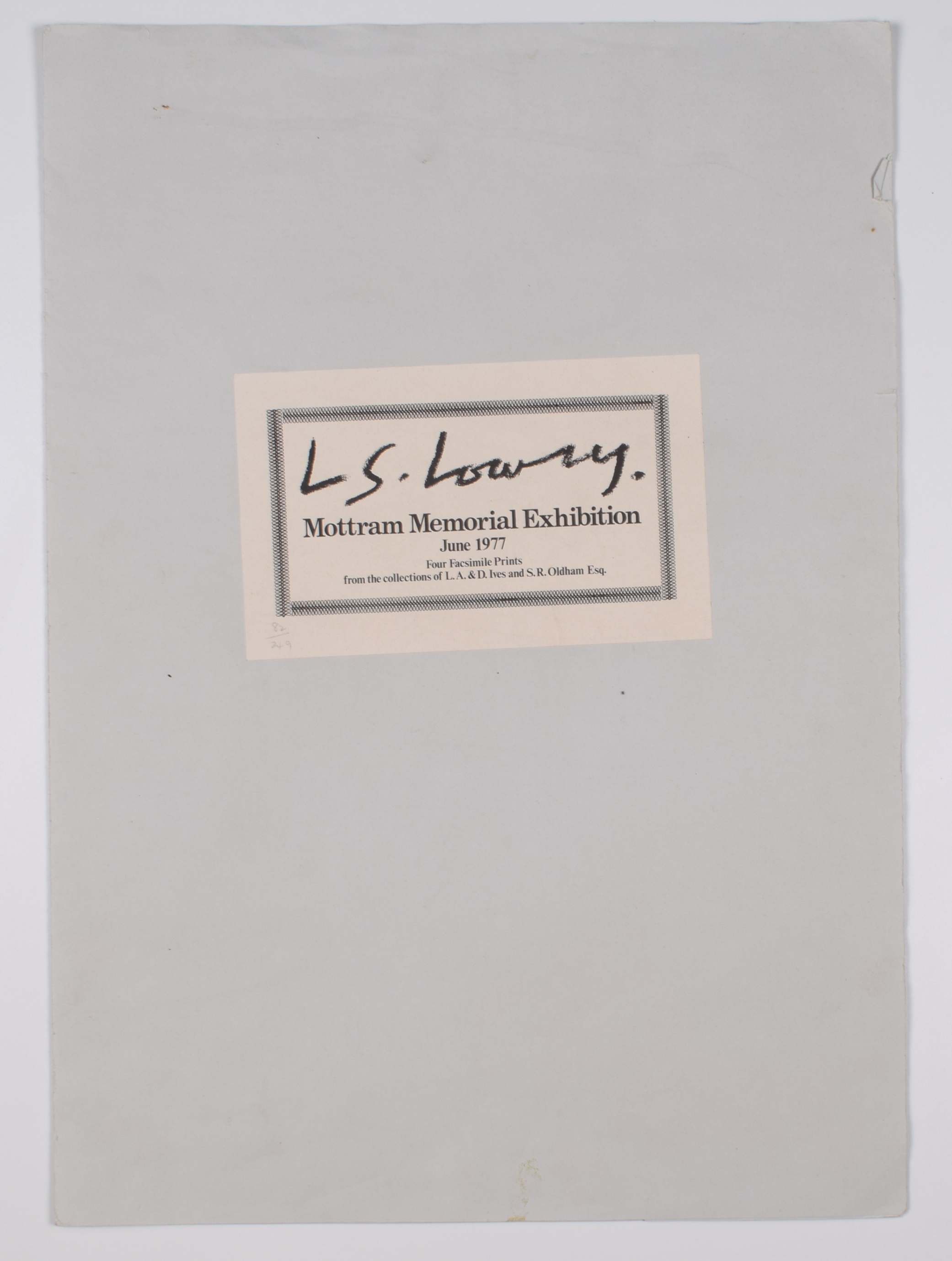 Laurence Stephen Lowry | Three facsimile prints from the Mottram ...