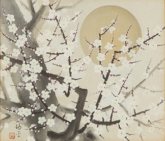 Junpei Tomizawa | moon and white ume blossom | MutualArt