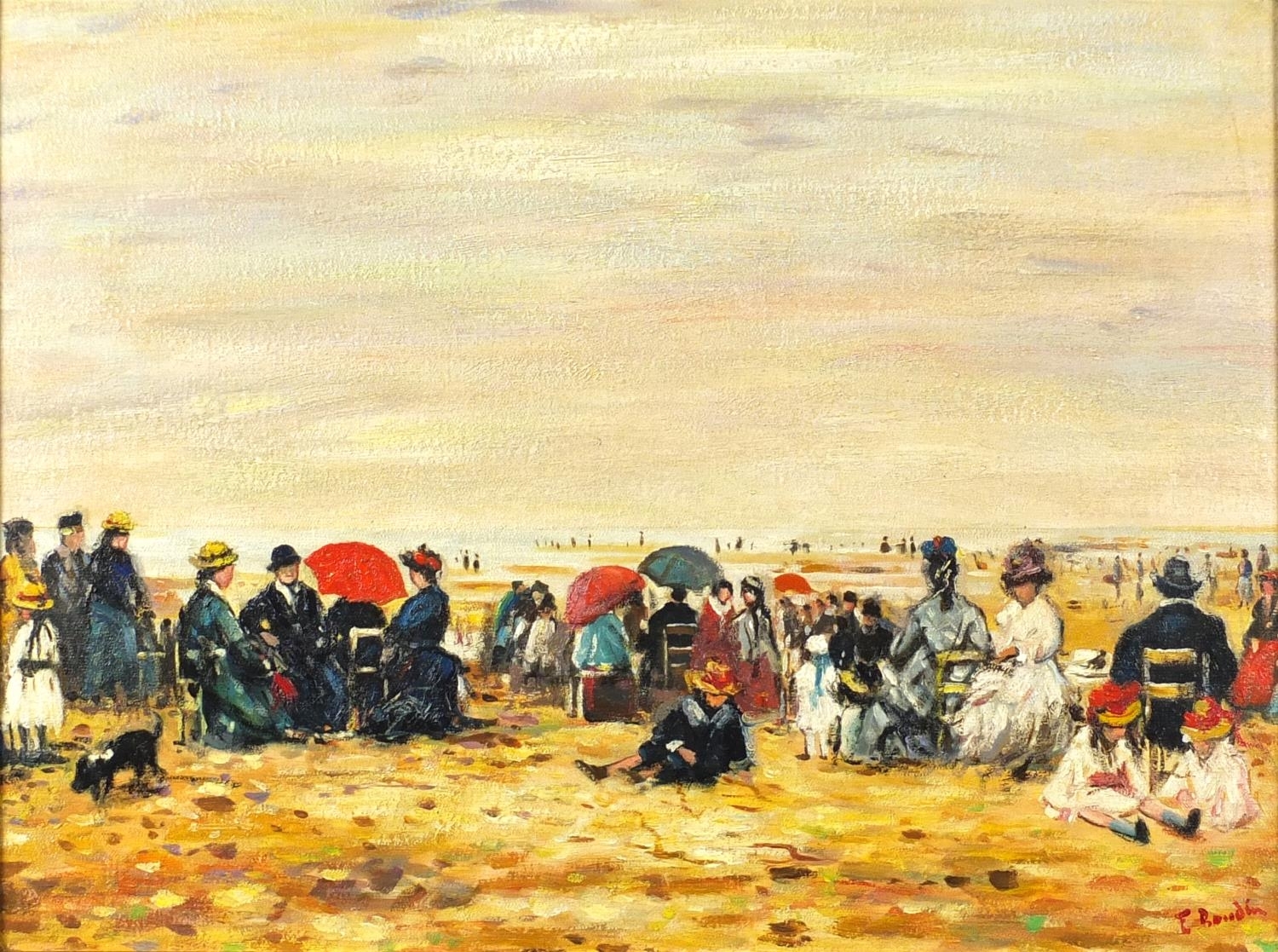Eugène Louis Boudin | Busy beach scene | MutualArt
