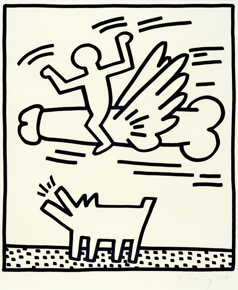 Keith Haring | Flying Cock, from the LucioAmelio Suite (1983) | MutualArt