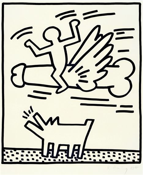 Keith Haring | Flying Cock, from the LucioAmelio Suite (1983) | MutualArt