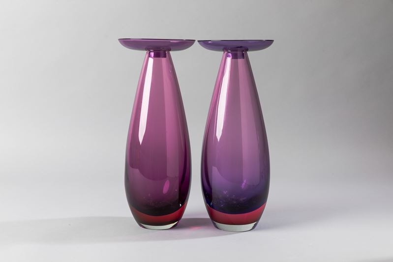 Flavio Poli | Two sommerso glass vases | MutualArt