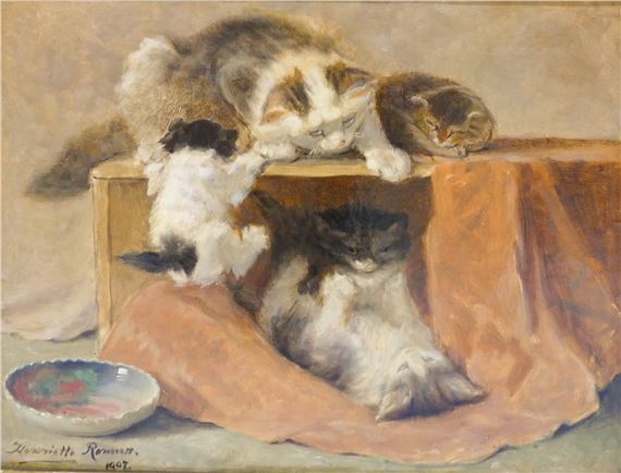 Henriette Ronner-Knip | PLAYFUL KITTENS (1907) | MutualArt