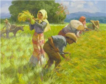 Fernando Amorsolo | Planting Rice (1947) | MutualArt