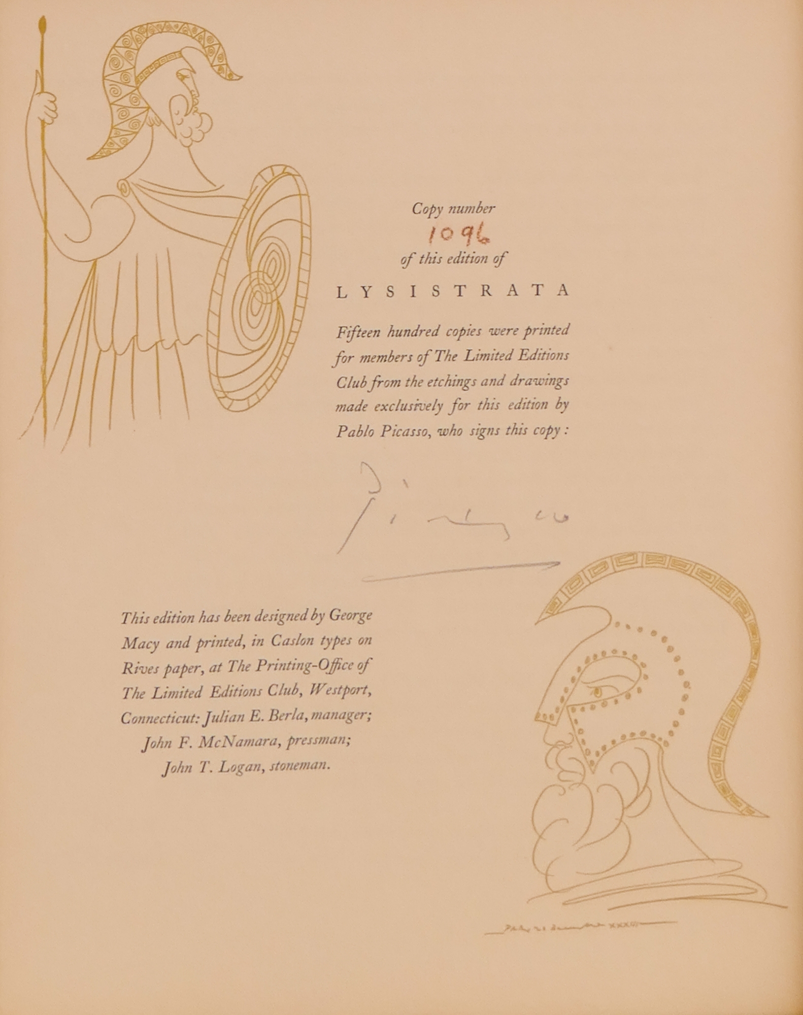 Pablo Picasso | LYSISTRATA (1934) | MutualArt