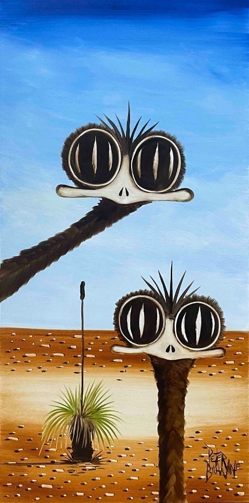 Peter Browne | Two Emus | MutualArt