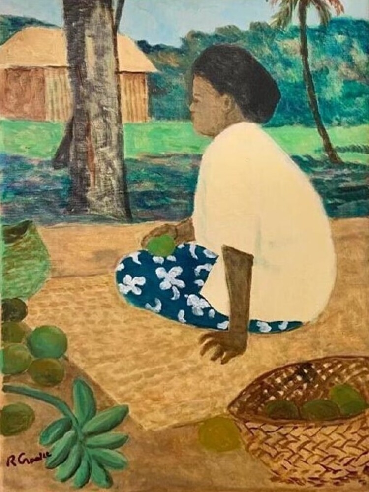 Ray Crooke | Thursday Island Woman with Lemons c1985 | MutualArt
