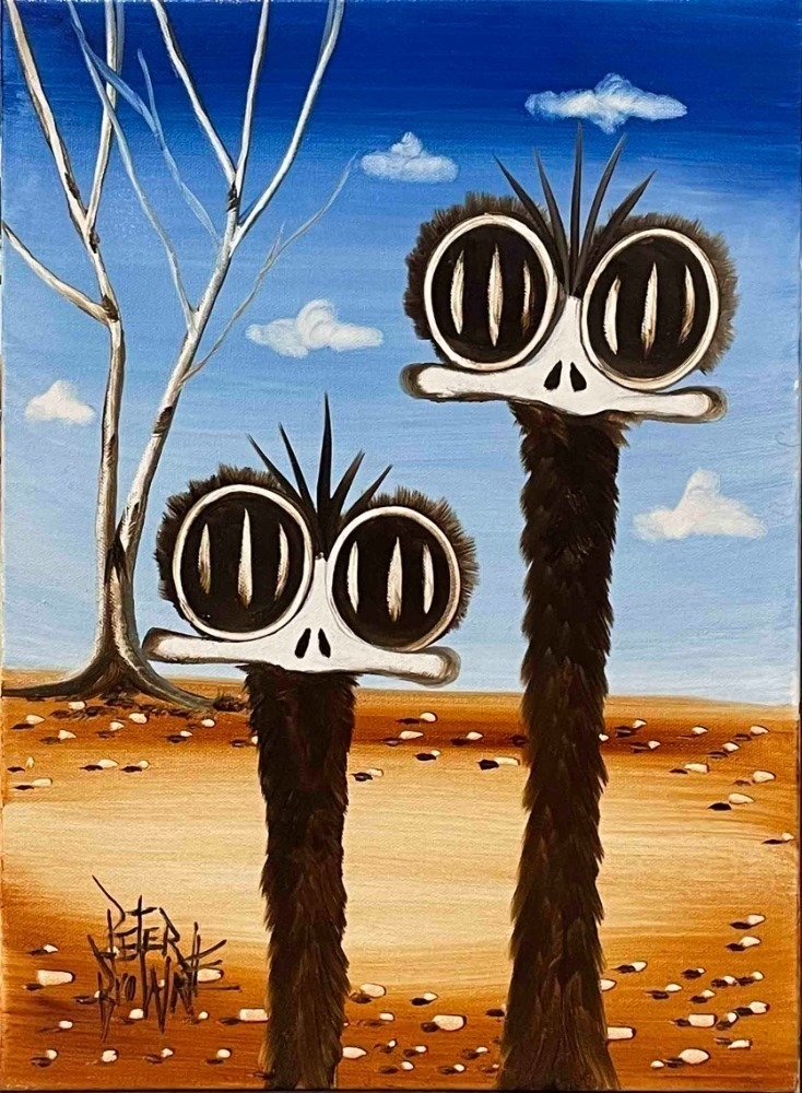 Peter Browne | Two Emus | MutualArt