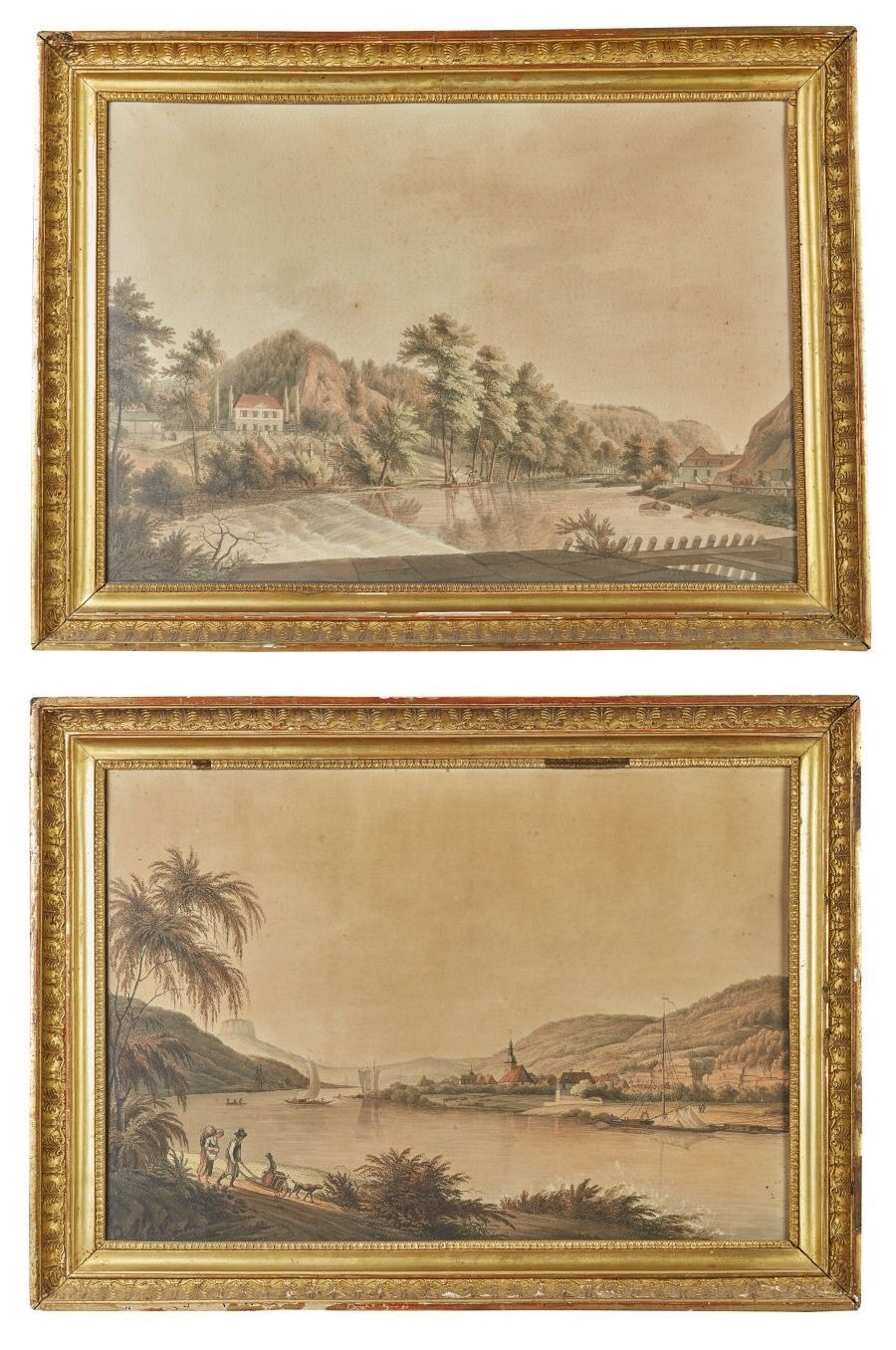 Johann Friedrich Wizani | Une paire de paysages : une vue de la maison ...