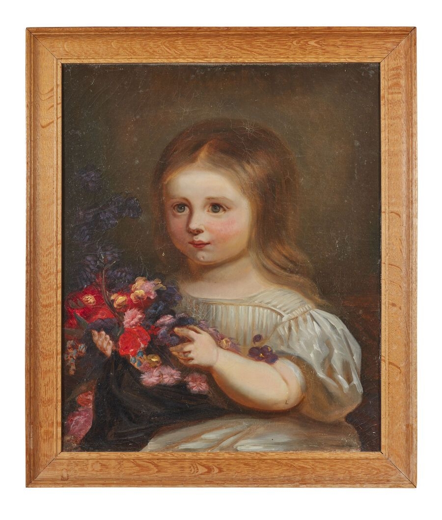 French School, 19th Century | Portrait de Marie-Thérèse Celier tenant ...