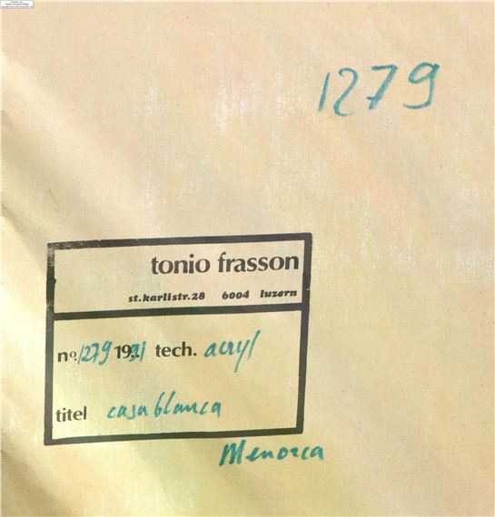 Tonio Frasson | Casa blanca Menorca (1990 - 1991) | MutualArt