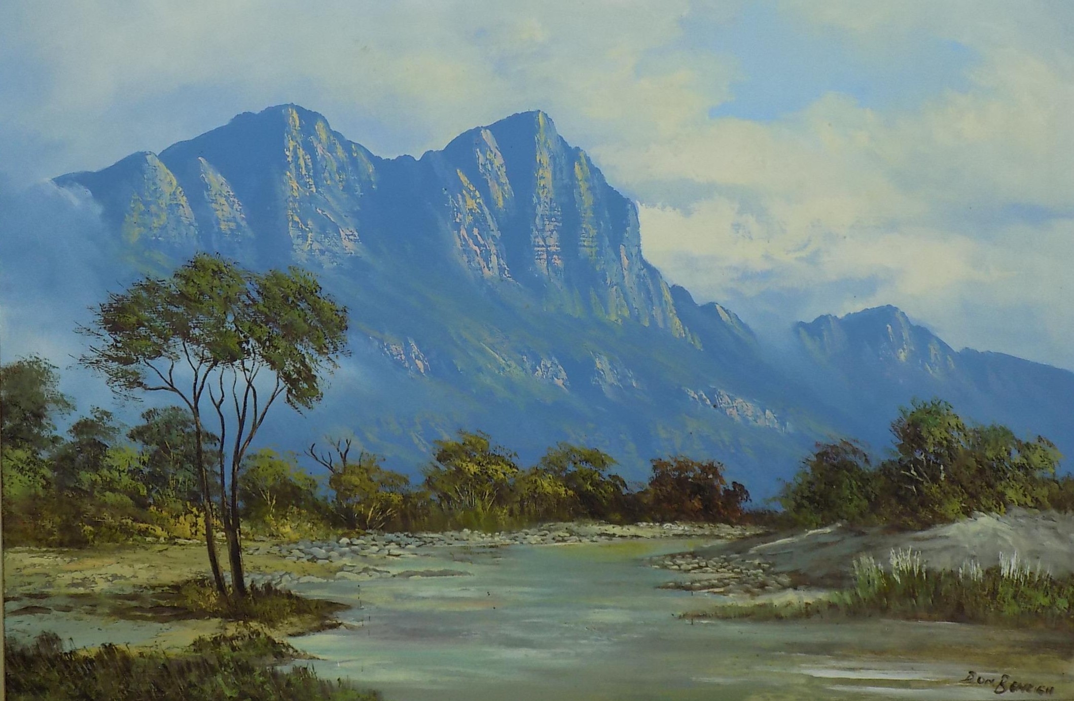 Don Benzien | River below Mountains | MutualArt