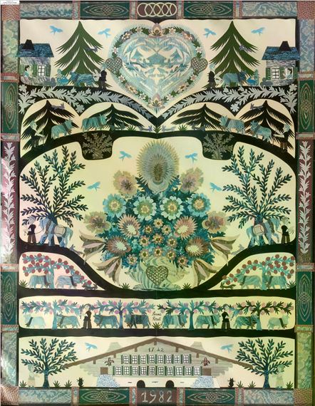 Anne Rosat | Alpaufzug mit Blumenstrauss (1982) | MutualArt