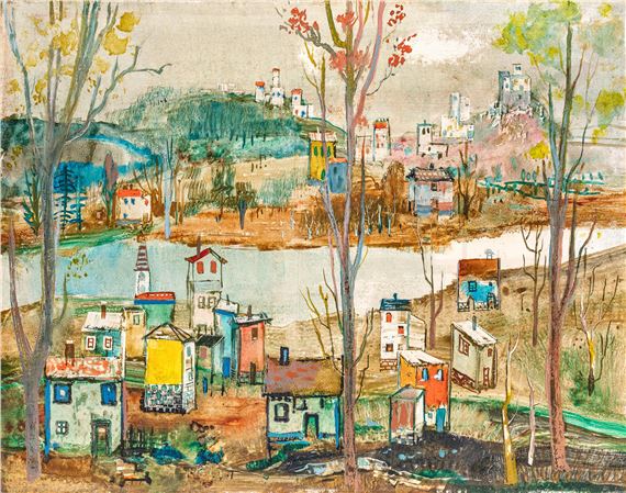 Ferenc Bordas | Vízparti városka (1978) | MutualArt