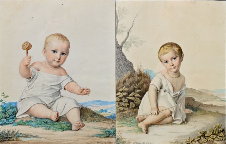 Gustav Adolph Hennig | Portrait of a Lady with a Cornflower Wreath in ...