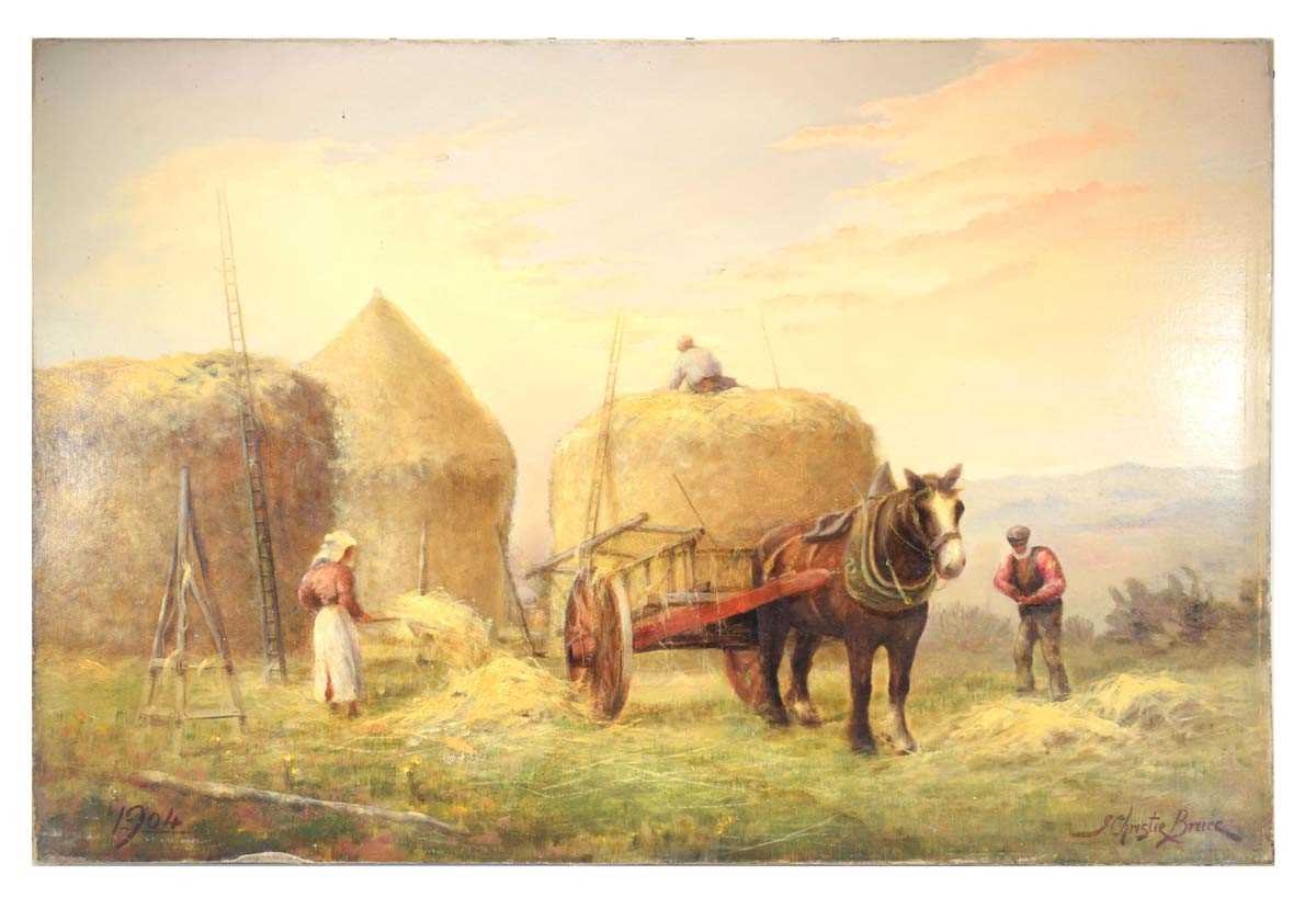 James Christie Bruce | A busy harvest (1904) | MutualArt