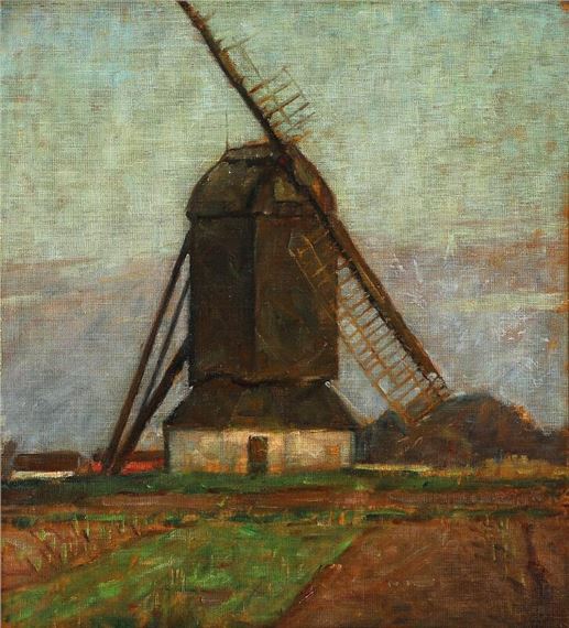 Albert Gottschalk | An old post mill | MutualArt