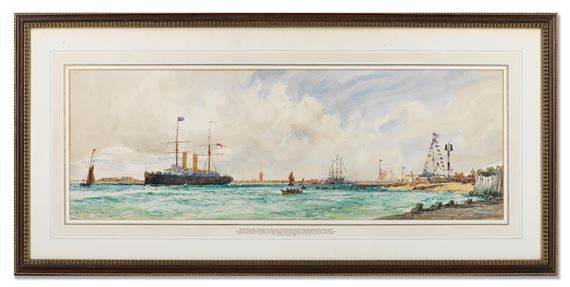 Charles Edward Dixon | HMS Cruiser Crescent leaving Portsmouth on her ...