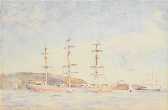 Henry Scott Tuke | Windjammers in Falmouth Harbour, Cornwall (1906 ...