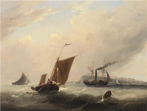 Frederick Calvert | A steam packet entering Scarborough; Troops ...