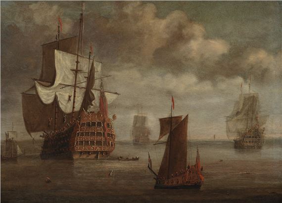 Isaac Sailmaker | British war ships at anchor | MutualArt