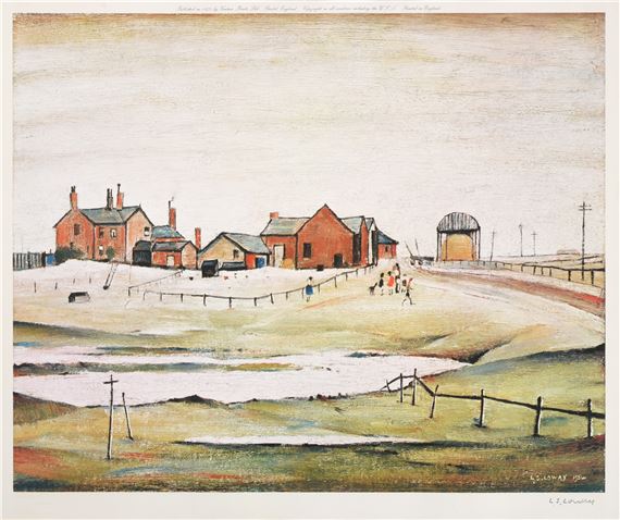 Laurence Stephen Lowry | Landscape with Farm Buildings | MutualArt
