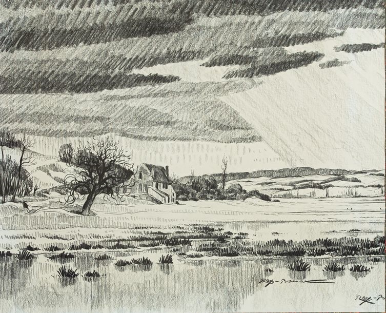 Rex Paulain Jack Barrat | La mare près du vieil arbre. | MutualArt