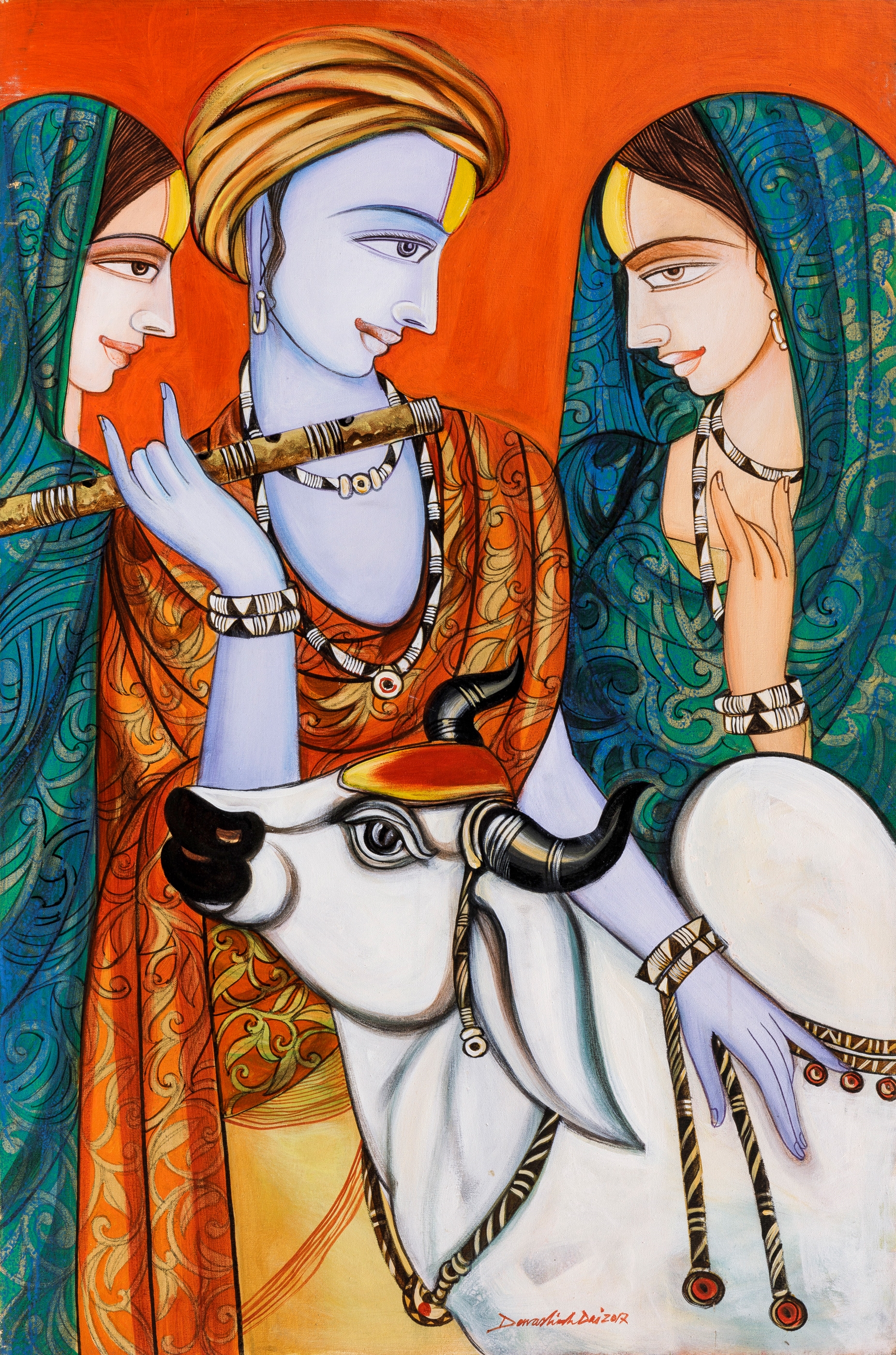 Dewashish Das | Krishna with Gopikas II (2017) | MutualArt