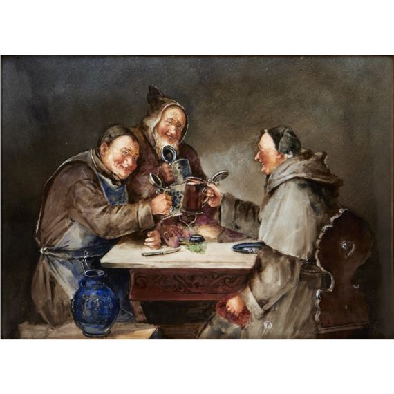 Eduard von Grützner | Limoges porcelain plaque | MutualArt