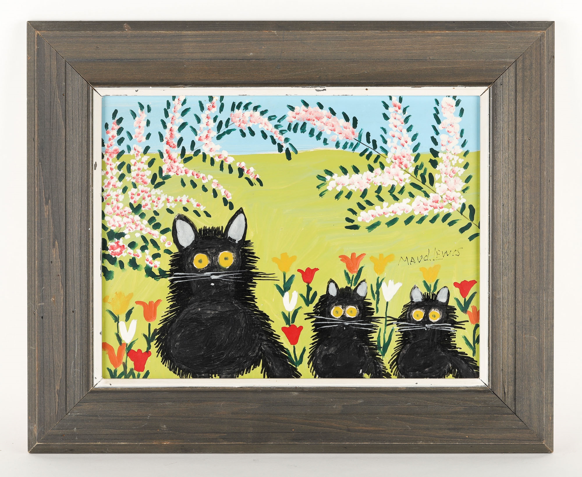 Maud Lewis | Three Black Cats | MutualArt