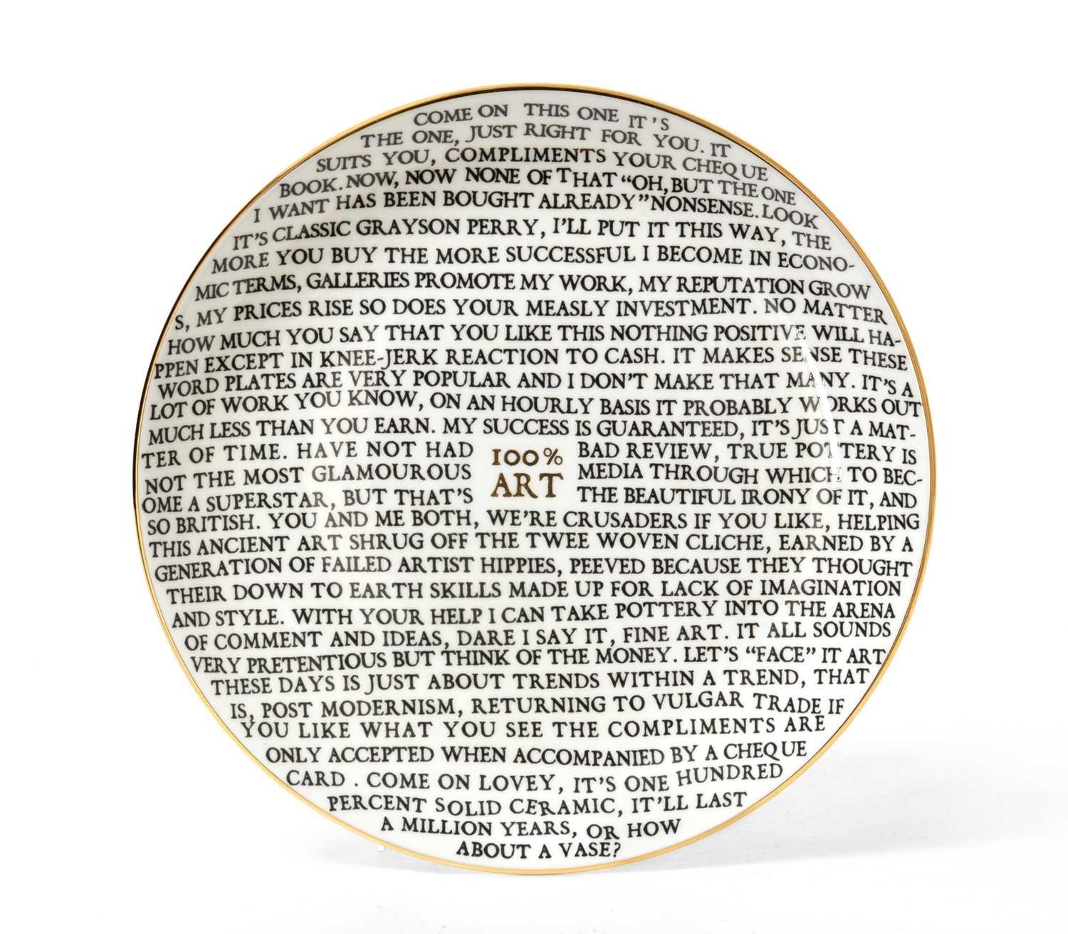 Grayson Perry | 100% ART PLATE, | MutualArt