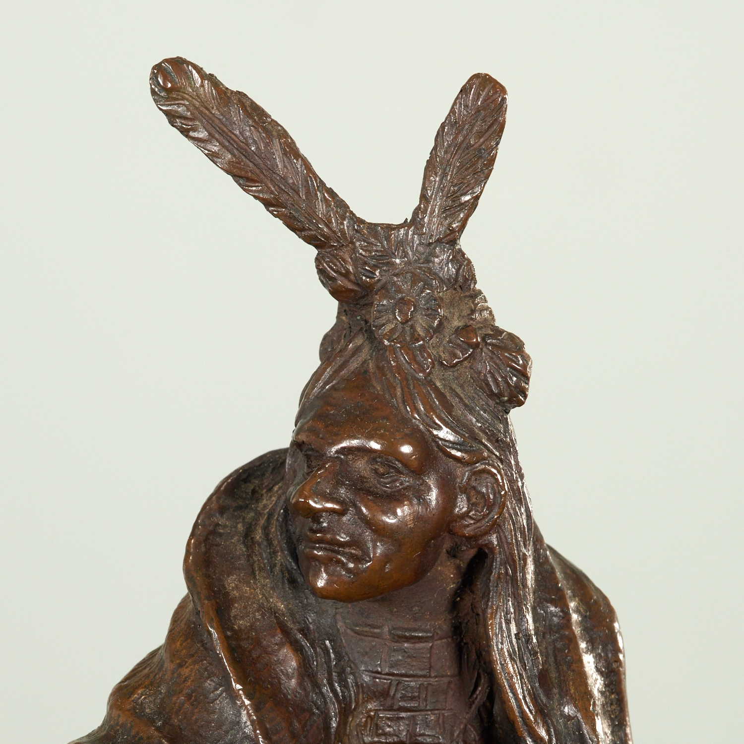 Carl Kauba | Seated Indigenous American wrapped in blanket | MutualArt