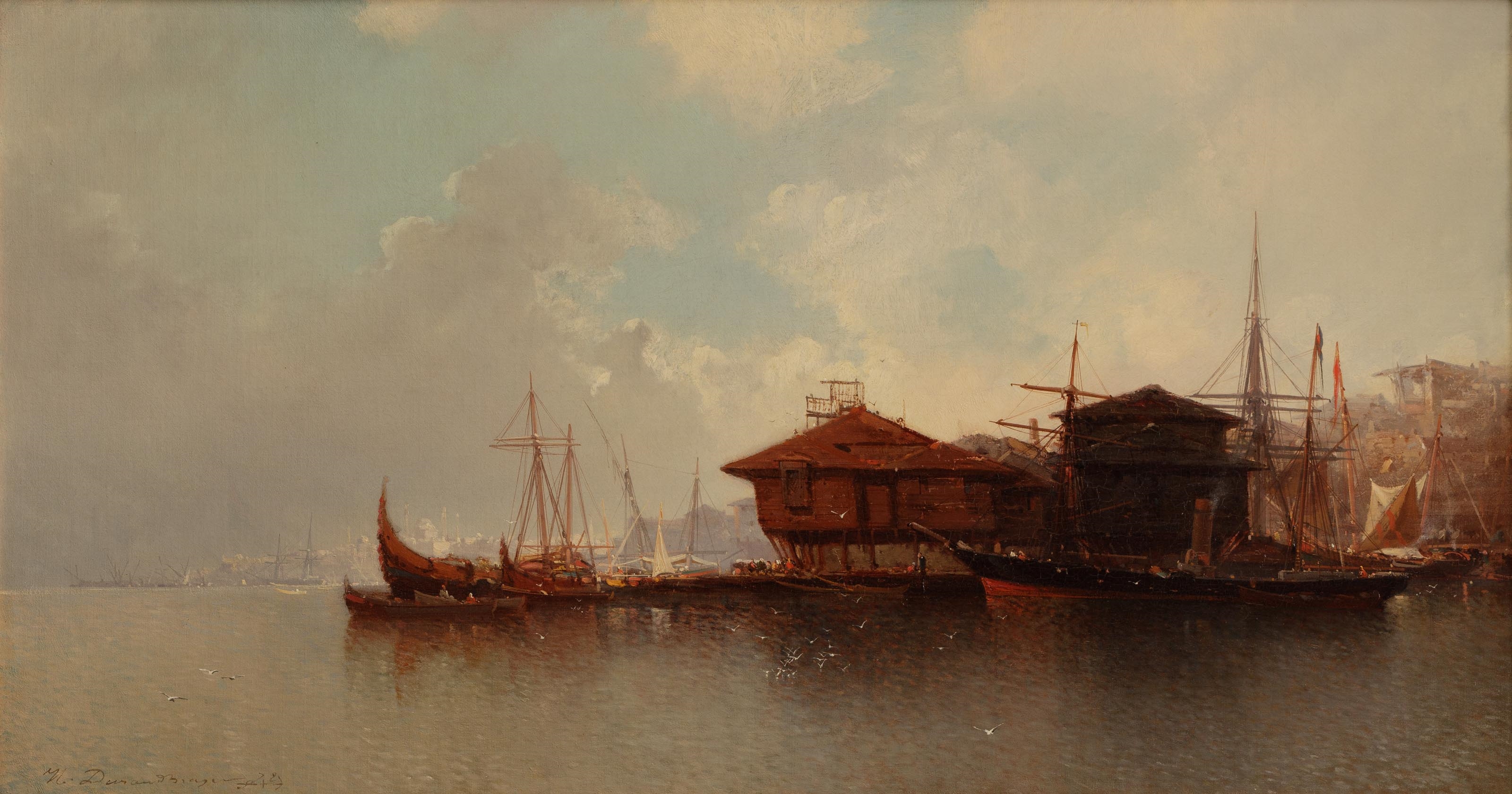Jean Baptiste Henri Durand-Brager | View on the Istanbul harbour (1872 ...