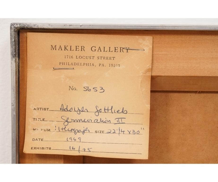 Adolph Gottlieb | abstract lithograph | MutualArt