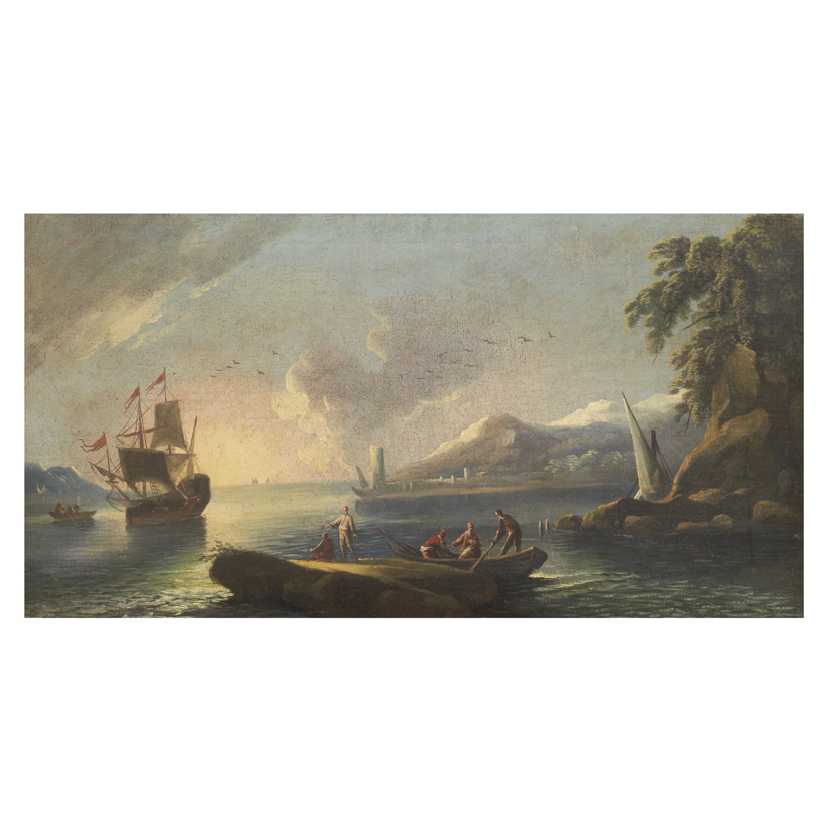 Italian School, 18th Century | HARBOR VIEW WITH BOATMEN AND SHIPS ...