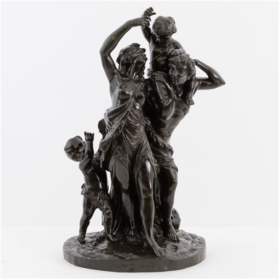 Claude Michel Clodion | Bacchanal with satyr, nymph and two putti ...