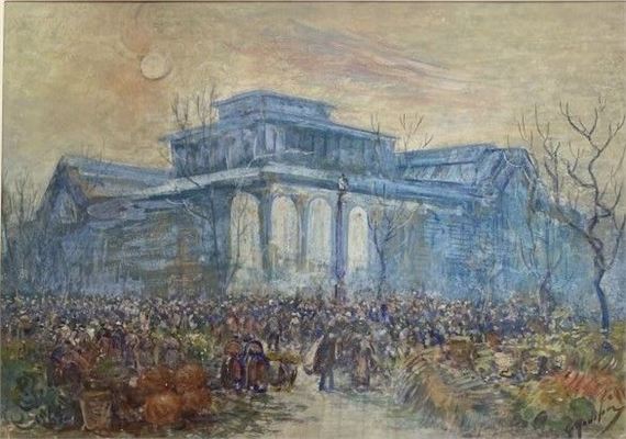 Gustave Madelain | The old covered market of Paris | MutualArt