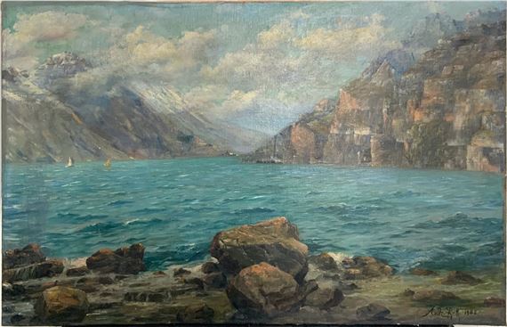 Andreas Roth | Paesaggio lacustre (1908) | MutualArt