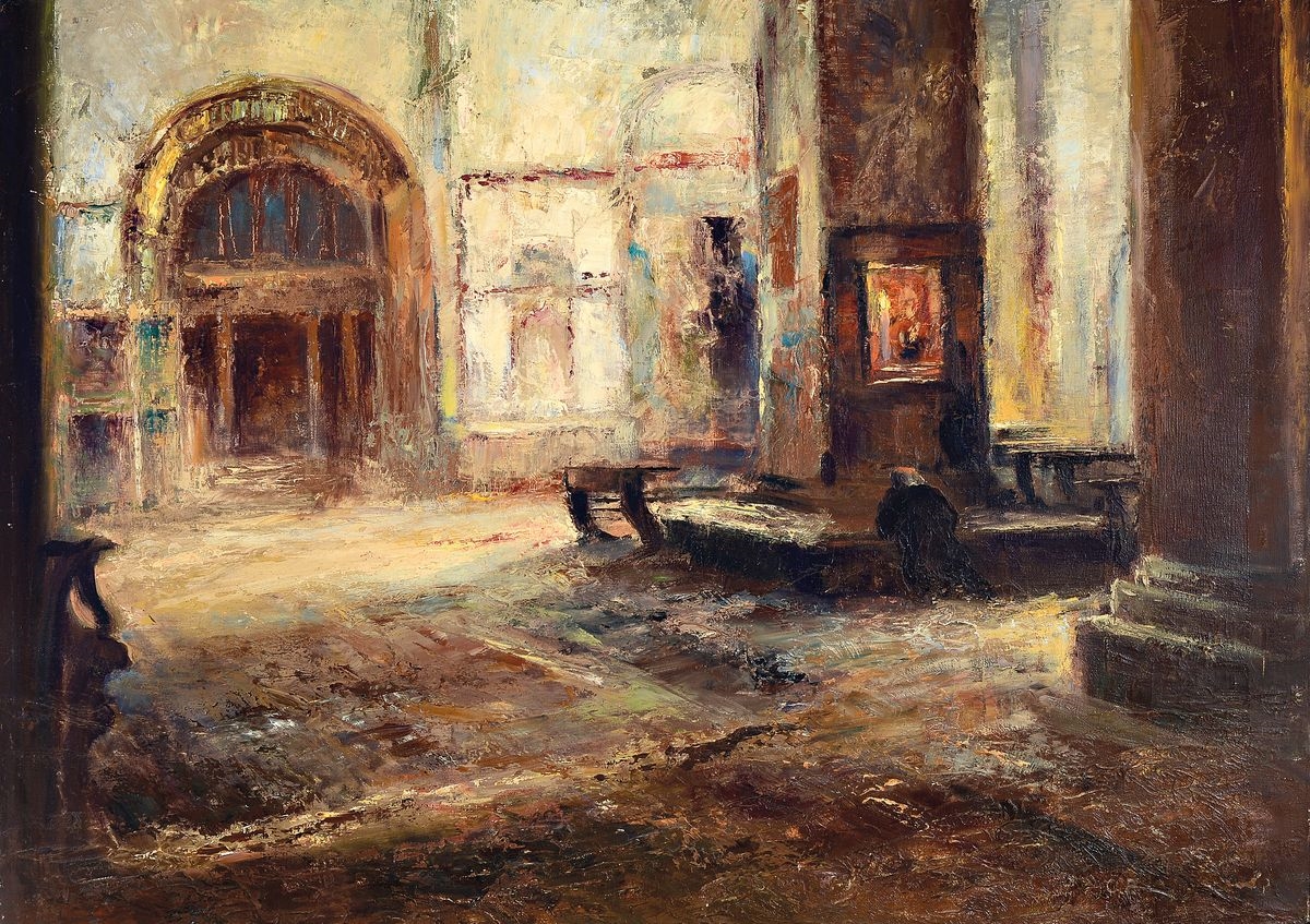 Otto Eduard Pippel | church interior from Venice | MutualArt