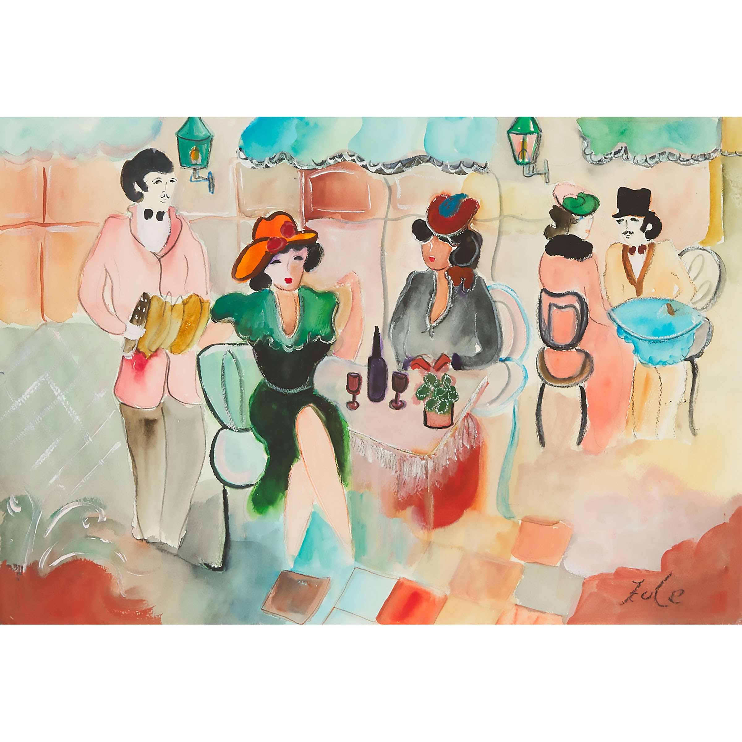 Zule Moskowitz | LADIES IN A CAFE | MutualArt